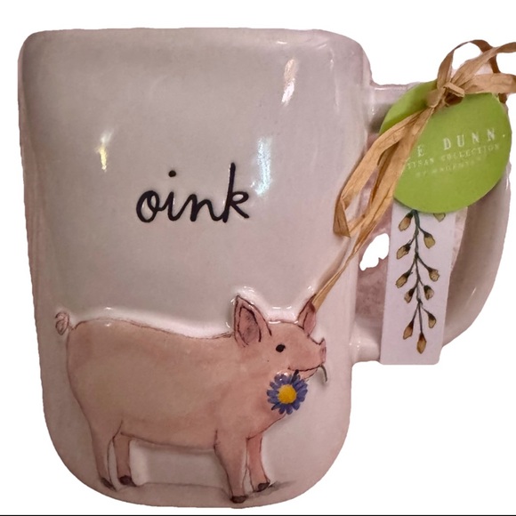 Rae Dunn | Dining | Rae Dunn Farm Life Coffee Mug W3d Pig W Flower Oink ...